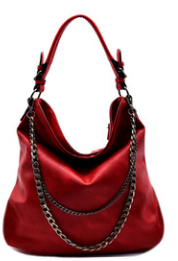 Red Double Layered Chain Accent Hobo Handbag – Forever Dream Boutique